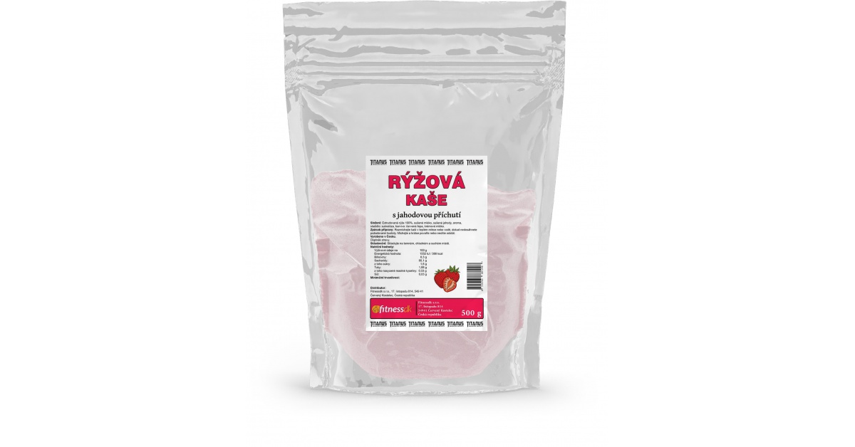 TITANUS rýžová kaše jahodová (500 g) | Fitnessdk